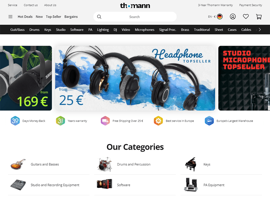 Thomann website: now responsive and with a new design - Thomann Blog