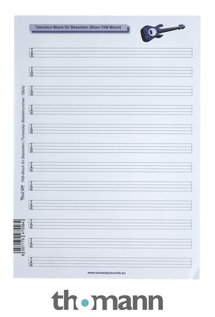 Tunesday Records Music Paper Tab Bass – Thomann UK