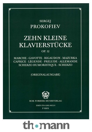 Robert Forberg Musikverlag Prokofjew Kleine Klavierstücke – Thomann UK